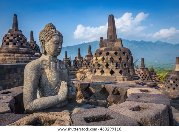 Buddha Statue Borobudur Temple Java Island Stock Photo 463299110 ...
