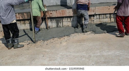 Builder Constructing Liquid Cement Block Build Stock Photo 1519595945 ...