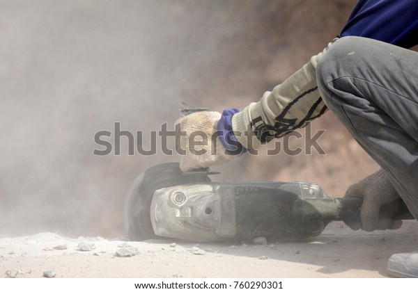 Builders Using Concrete Cutting Tools Stock Photo 760290301 | Shutterstock