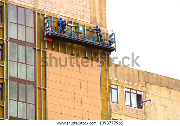 Builders Work On Outside Wall Multistorey Stock Photo (Edit Now) 1098777965
