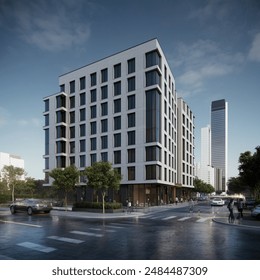 Architectural Rendering Low-density Mixed-use Apartment Building AI ...