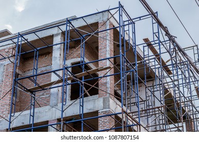 Construction Scafold Restore Church Limestone Malta 스톡 사진 1184762068 ...