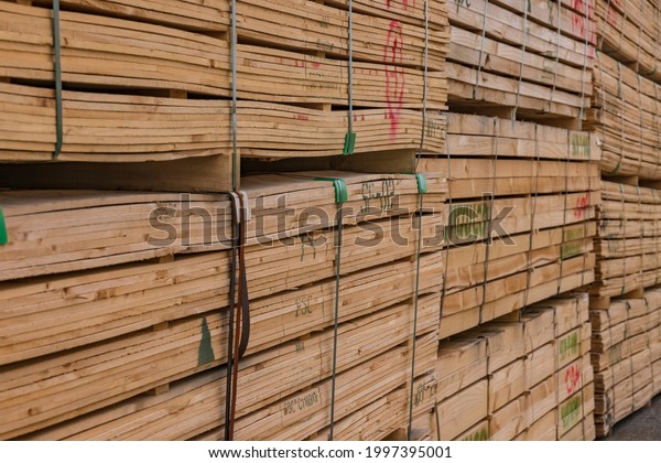 Building Timber Piled Material Storage Area Stock Photo 1997395001 ...