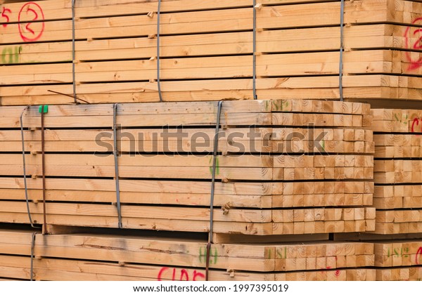Building Timber Piled Material Storage Area Stock Photo 1997395019 ...