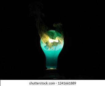 Bulb Exploding Fire Smoke Colors Slow Stock Photo 1241661889 | Shutterstock
