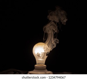 Bulb Exploding Fire Smoke Slow Capture Stock Photo 1234794067 ...