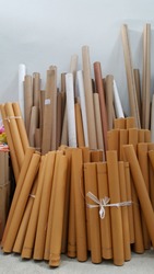 Stack of a bunch of paper tube cores, a Photo by Tampatra