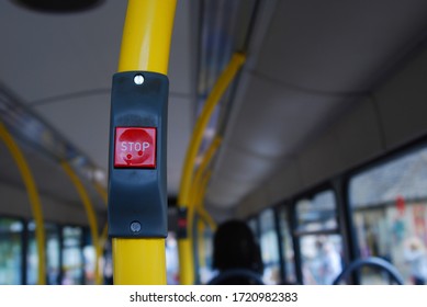 Bus Stop Button Inside Bus Foto stock 1720982383 | Shutterstock