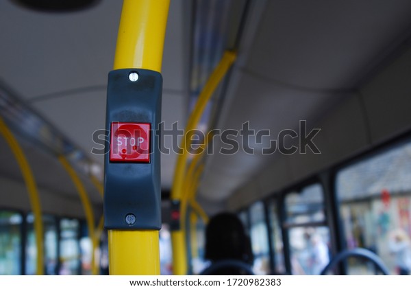 Bus Stop Button Inside Bus Foto stock 1720982383 | Shutterstock
