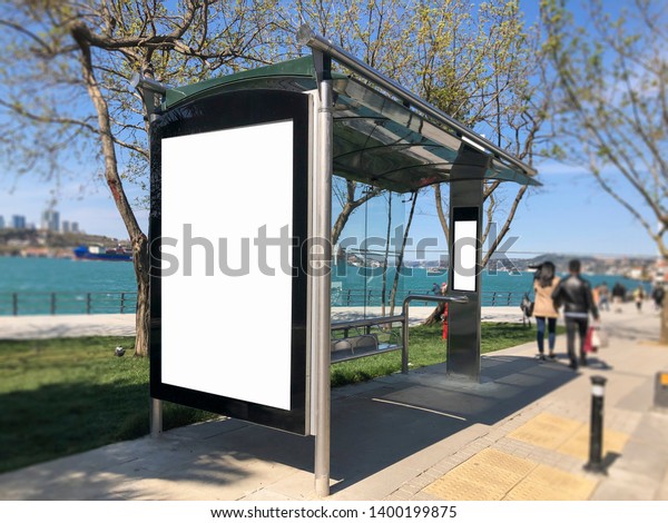 Bus Stop Empty Poster Areas Stock Photo 1400199875 | Shutterstock