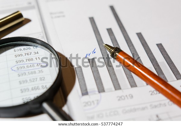 Business Documents Analysis Calculation Graphics Chart Stock Photo ...