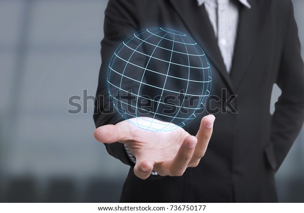 Business Hand Application Icon Interface Globe Stock Photo 736750177 ...