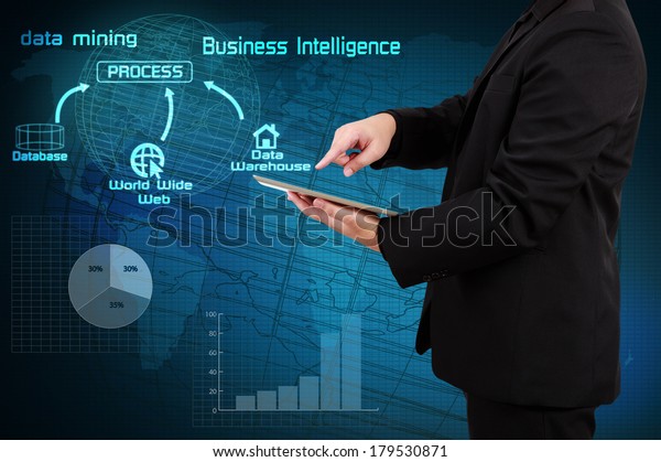 Business Intelligence Data Mining Concept Businessman Stock Photo ...