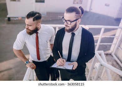 Business Man Checking Objects Glasses Shirt Stock Photo 331801109 ...