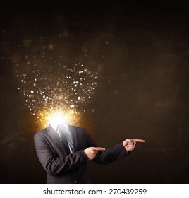 Business Man Glowing Exploding Head Concept Stock Photo 270439259 ...