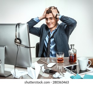Business Man Working Problem Using Computer Stock Photo 280363463 ...