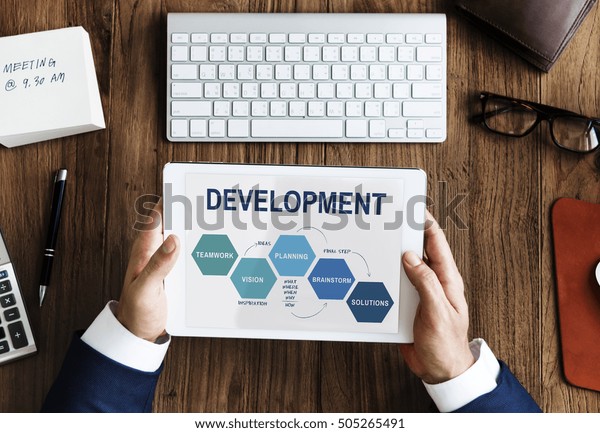 Business Plan Strategy Development Process Graphic Stock Photo ...