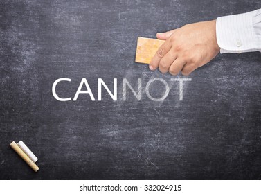 Businessman Hand Changing Word Cannot Can Stock Photo 332024915 ...
