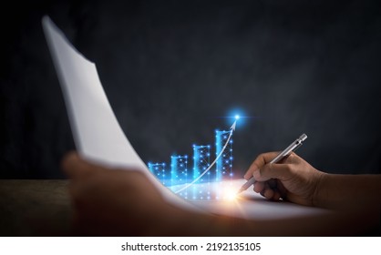 Businessman Using Pen Write Down Business Stock Photo 2192135105 ...