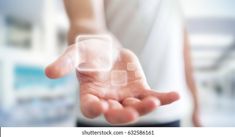 Businessman Using Tactile Interface Web Address Stock Photo 632586161 ...