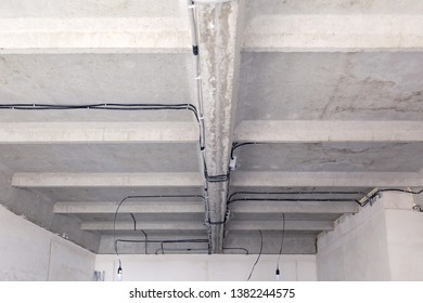 Cable Laying Ceiling Electrical Wires On Stock Photo 1382244575 ...
