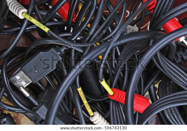 Cable Texture Cables Background Cable Cord Stock Photo (Edit Now) 596743130