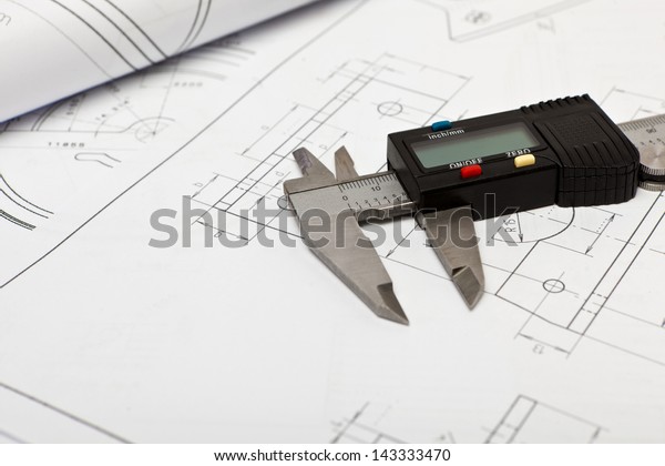 Caliper Technical Drawing Stock Photo (Edit Now) 143333470