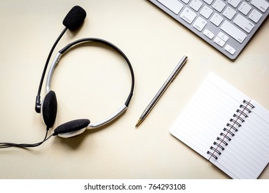 Call Center Support Table Headset Keyboard Stock Photo 764293108 ...