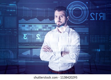 Calm Software Developer Thoughtful Young Software Stock Photo ...