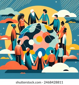 Vector Vignette Vector-style Image Disabilities People AI-generated ...