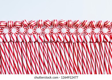 Candy Background Rows Red White Striped Stock Photo 1264912477 ...