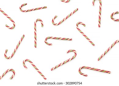 Candy Canes Pattern Top View Isolated Stock Photo 302890754 | Shutterstock