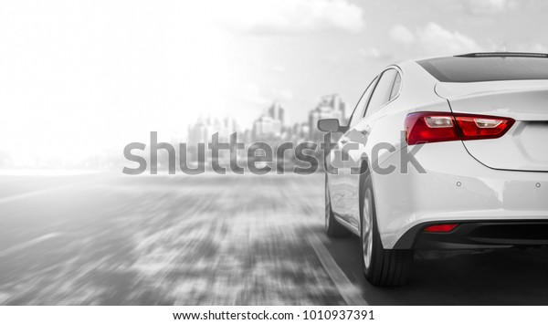 Car Accelerating On Highway When Traveling Stock Photo 1010937391 ...
