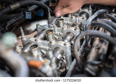 Mechanic Using Wrench Socket On Engine Stock Photo (Edit Now) 297979298