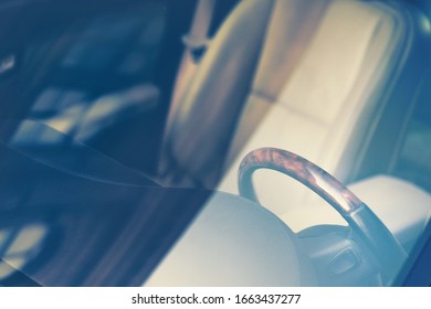 Car Interior Through Windshield Reflections Stock Photo 1663437277 ...