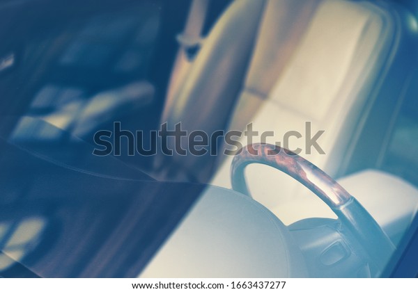 Car Interior Through Windshield Reflections Stock Photo 1663437277 ...