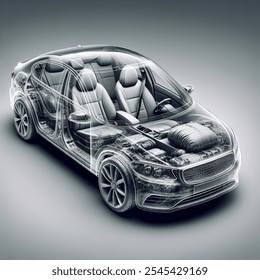 Car Translucent Bodywork Design Visualization Interior AI-generated ...