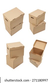 Cardboard Boxes Different Angles On White Stock Photo 271180997 ...