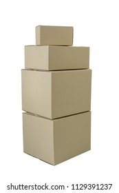 Cardboard Boxes Different Sizes Stacked Boxes Stock Photo 1129391237 ...