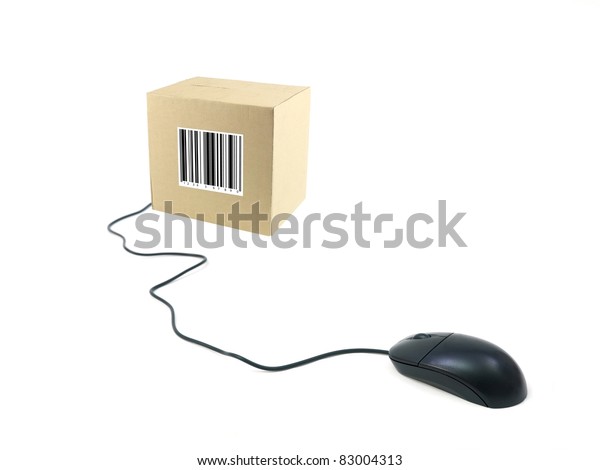 Cardborad Box Computer Mouse Isolated Against Stock Photo 83004313 ...