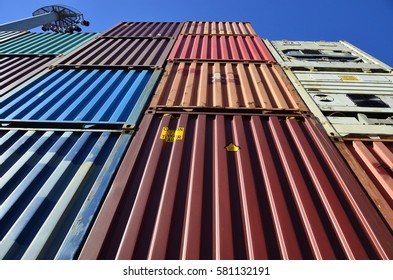Cargo Container Import Export Logistic Zone Stock Photo 581132191 ...