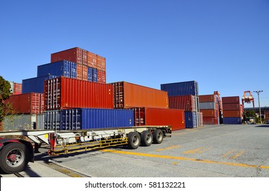 Cargo Container Import Export Logistic Zone Stock Photo 581132221 ...