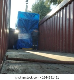 Cargo Loading Unloading Container Activity On Stock Photo 1844831431 ...