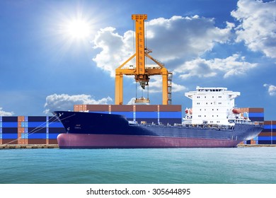 Cargo Ship Loading Containers Harbor Stock Photo 305644895 | Shutterstock