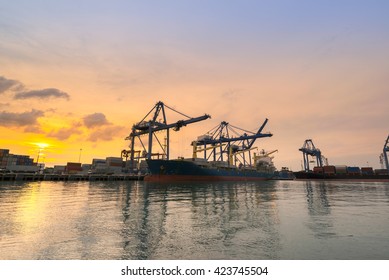 Cargo Ship Loading Containers Sunshine Stock Photo 423460459 | Shutterstock