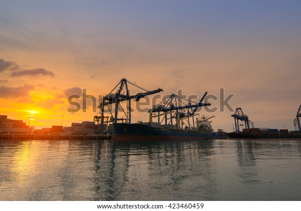 Cargo Ship Loading Containers Sunshine Stock Photo 423460459 | Shutterstock