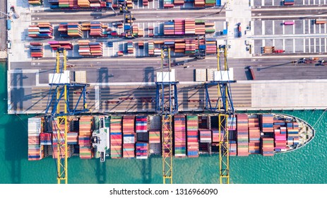 Aerial Top View Over International Containers Stock Photo 1656139150 ...