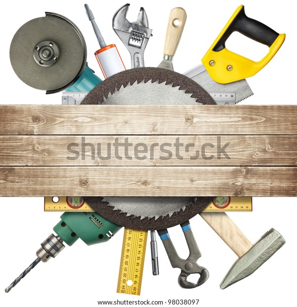 Carpentry Construction Hardware Tools Collage Stock Photo (Edit Now ...