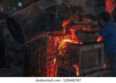 Casting Manufacturing Process Which Liquid Material Stock Photo (Edit ...