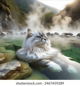 Cat Hot Spring AI-generated image 2495897505 | Shutterstock